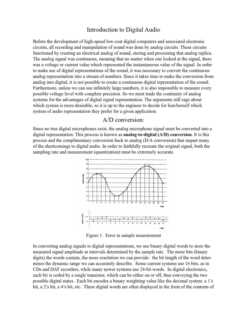 Introduction To Digital Audio | Download Free PDF | Sampling (Signal ...