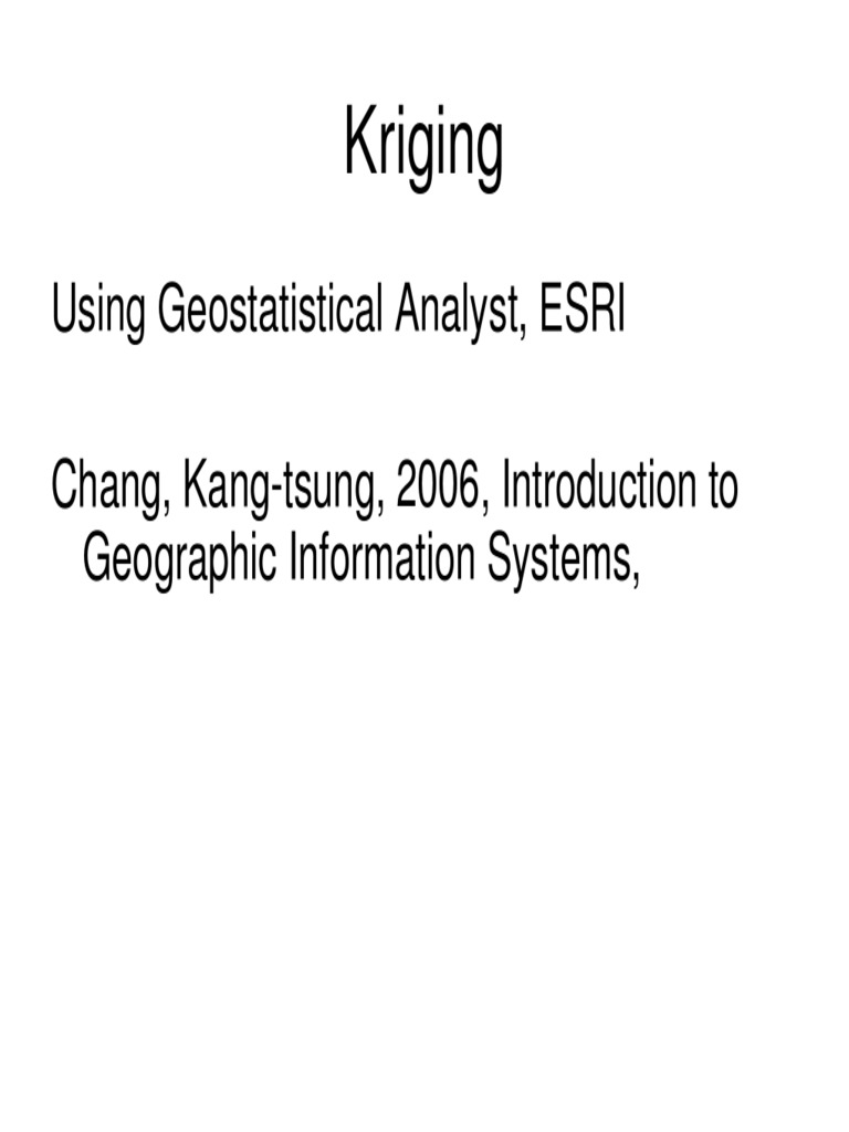Kriging Geostatistical Analysis for Spatial Prediction | PDF | Linear Trend Estimation ...
