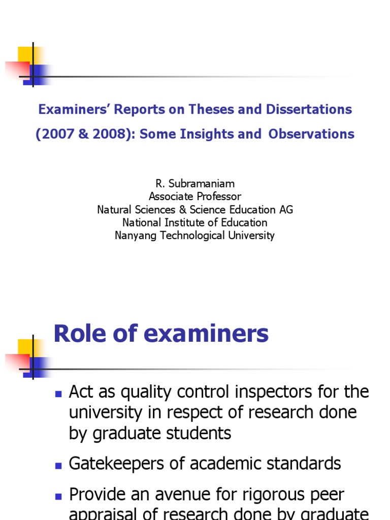 Insights from Thesis Examiner Reports | PDF | Thesis | Graduate School