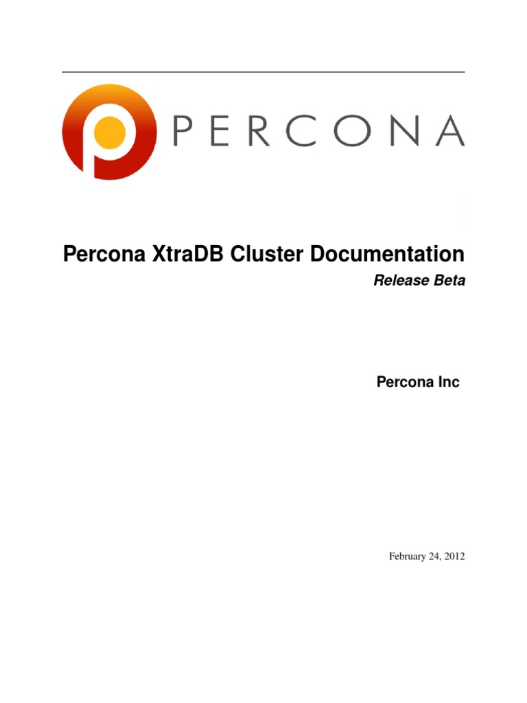 Percona XtraDB 集群文档 | PDF | Replication (Computing) | Computer Cluster