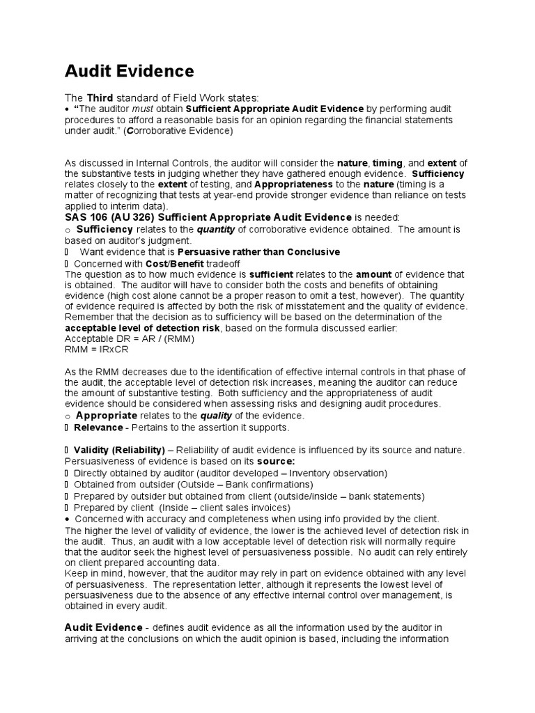 Audit Evidence | Audit | Risk Assessment