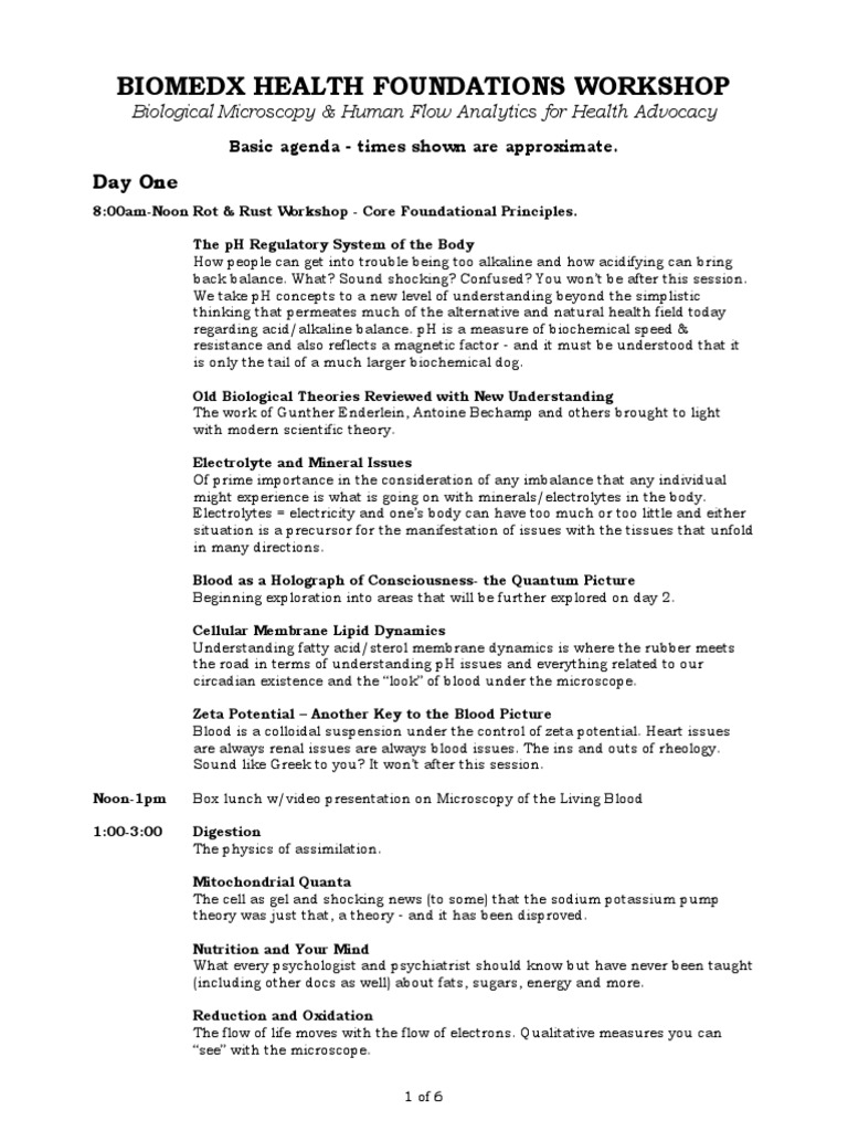 Biomedx Workshop Agenda | PDF | Microscopy | Microscope