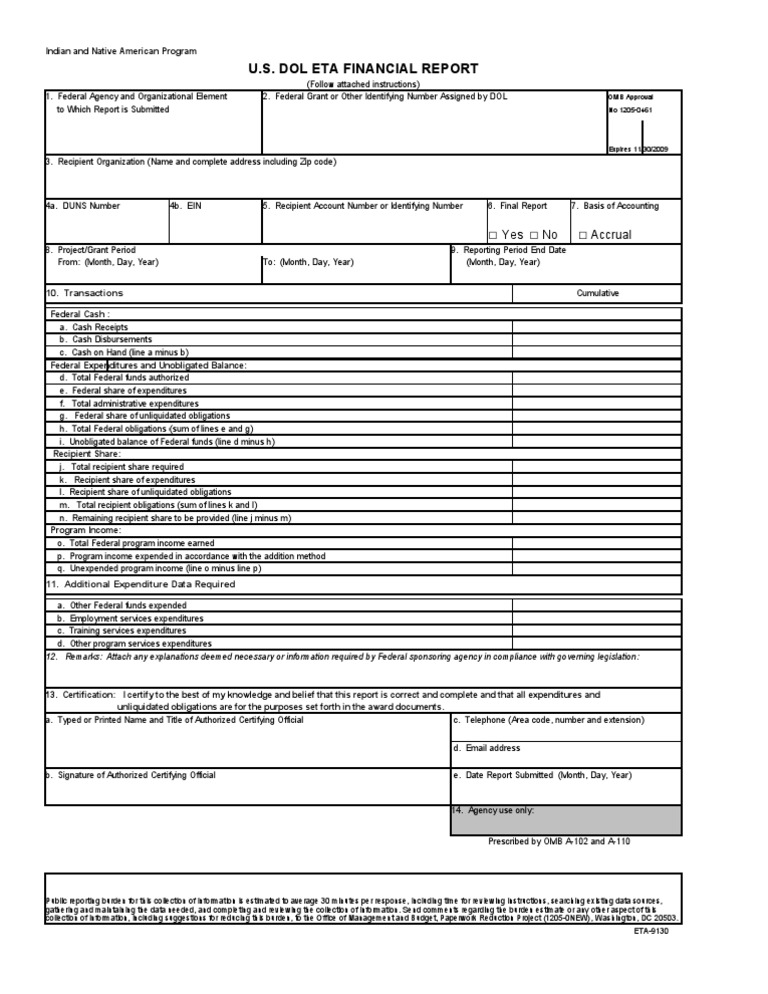 Department of Labor: ETA-9130-NativeAmerican | PDF | Office Of ...