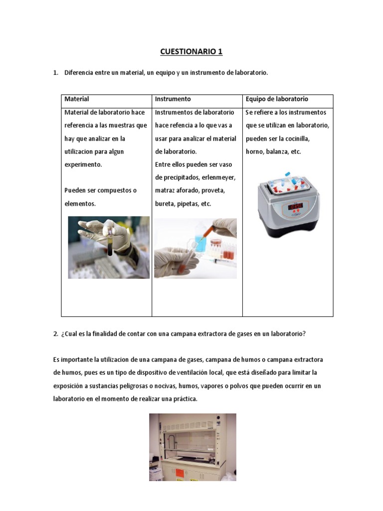 Diferencia Entre Un Material, Un Equipo y Un Instrumento de Laboratorio ...