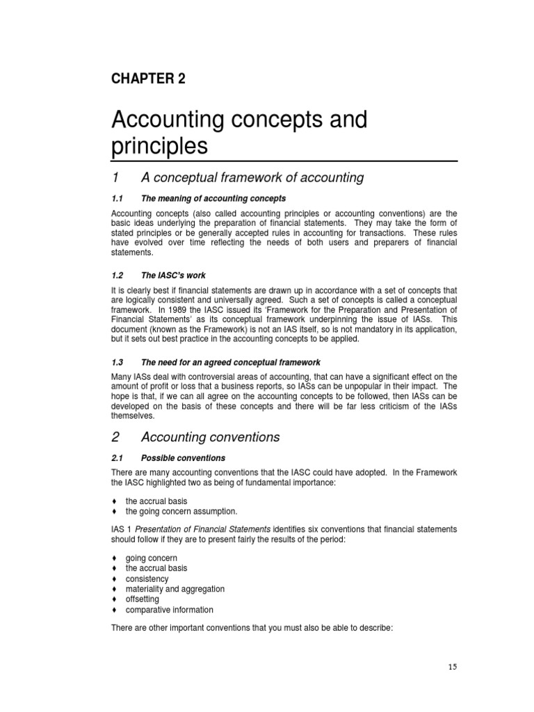 Chapter 2 Accounting Concepts and Principles | PDF