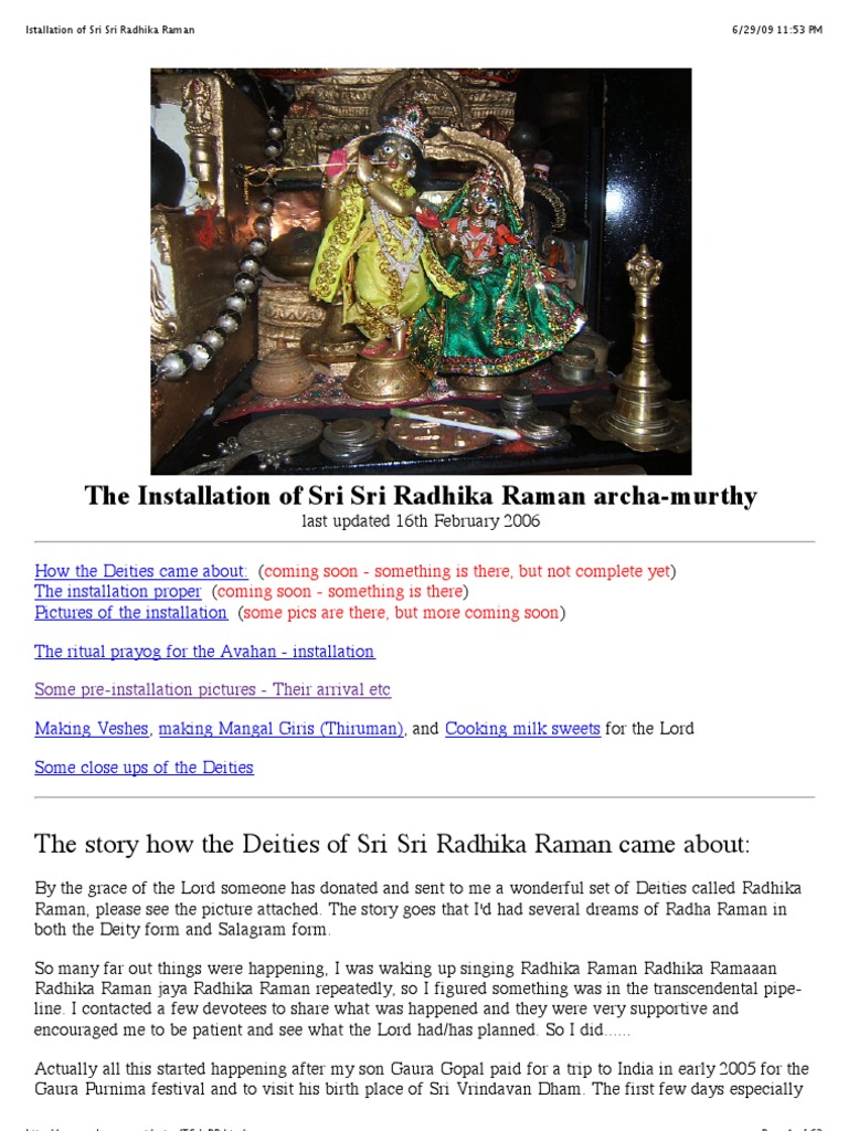 Ion of Sri Sri Radhika Raman | Download Free PDF | Religion And Belief