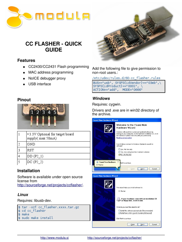 CC Flasher - Open Source TI/Chipcon SOC Flash Programmer - User Manual ...