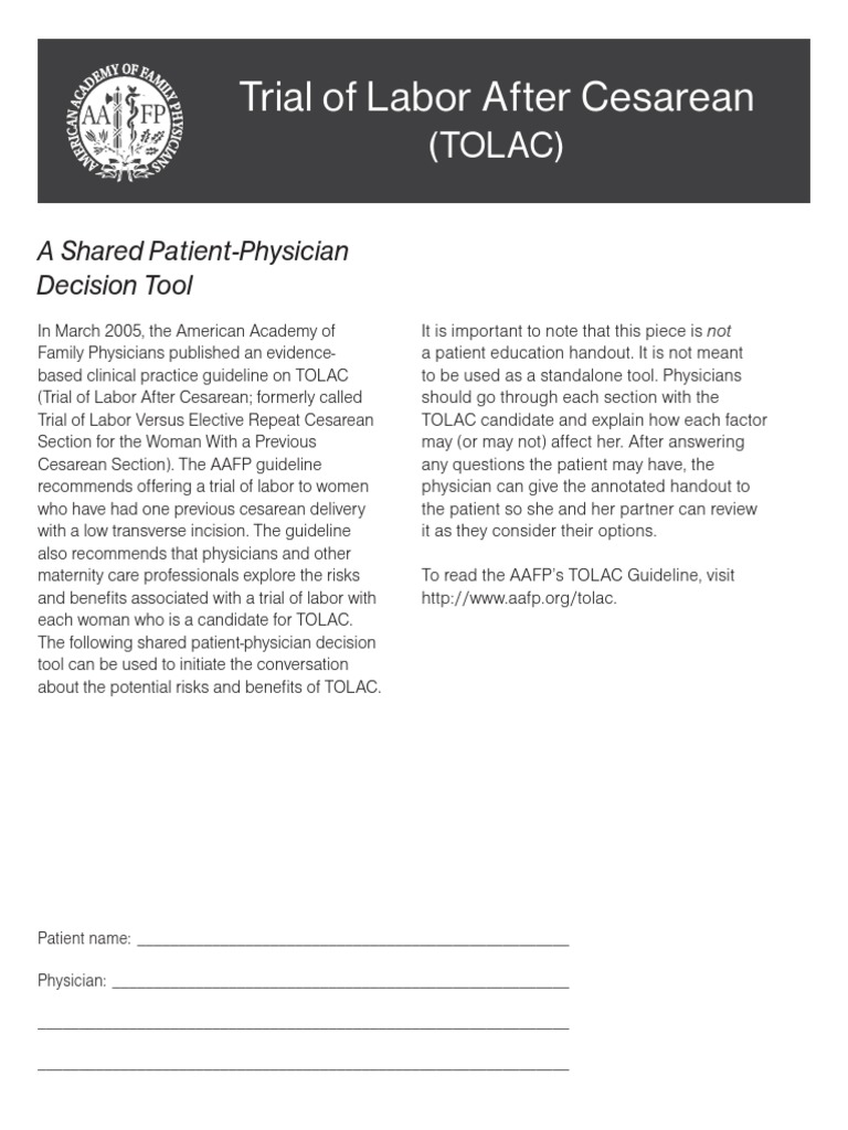 TOLAC BW | PDF | Caesarean Section | Childbirth