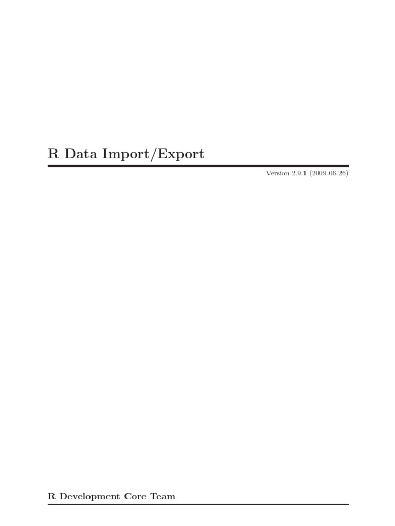 R Data Import/Export: R Development Core Team | PDF | R (Programming ...