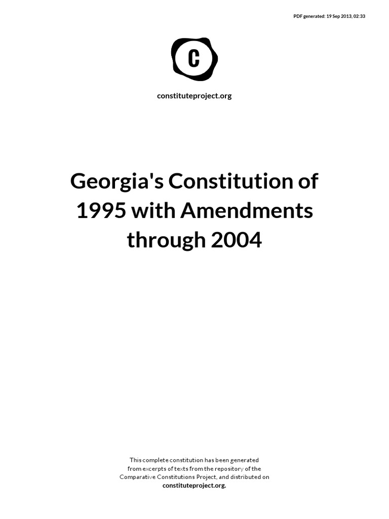Georgia Constitution 1995-2004 Overview | PDF | Citizenship | Ratification