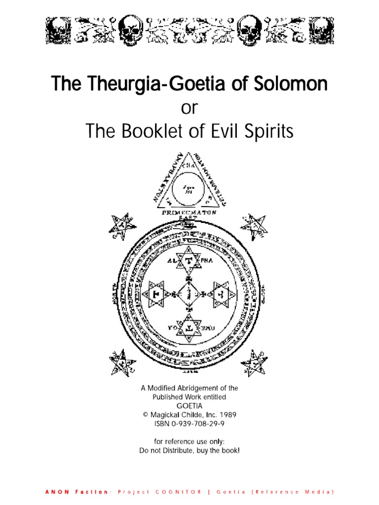 The Lesser Key of Solomon Theurgia Goetia | PDF