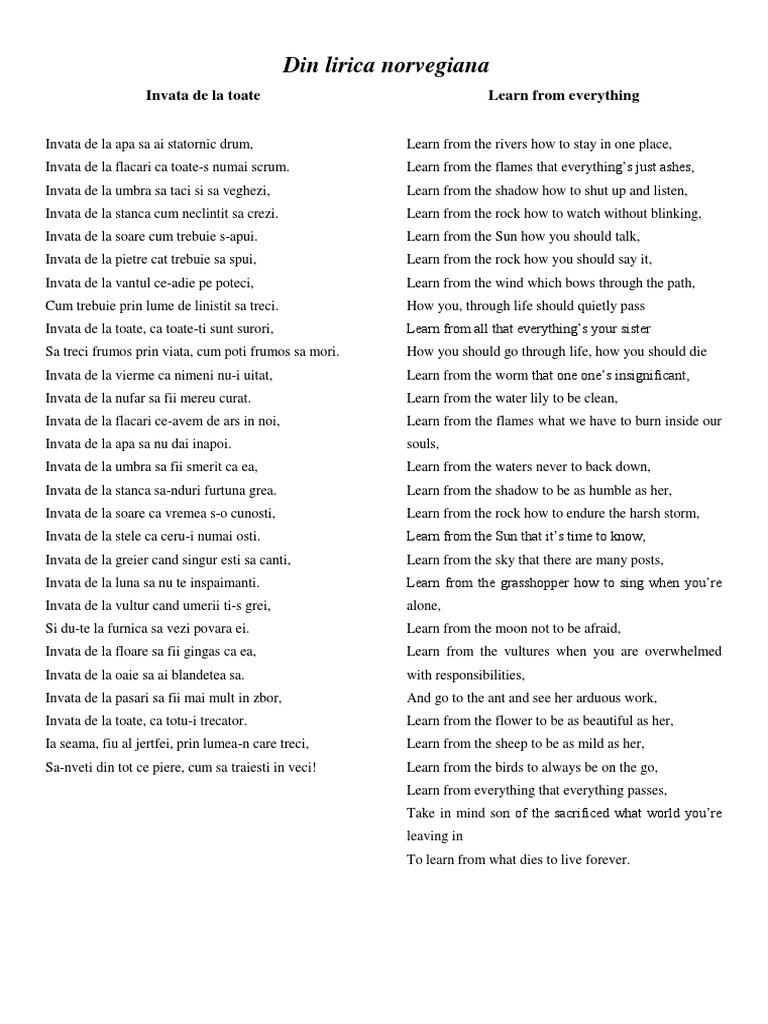 Norwegian Poem: Life Lessons from Nature | PDF | Nature