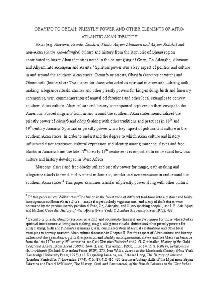 Akan Spiritual Power in Afro-Atlantic Identity | PDF | History ...