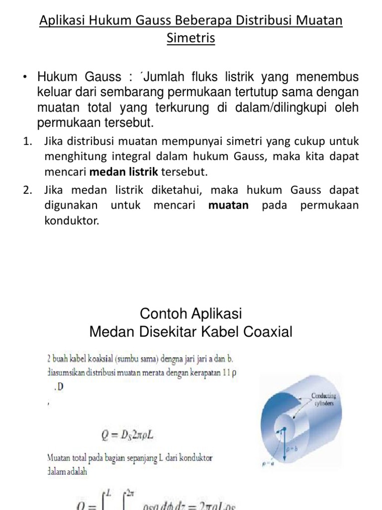 Aplikasi Hukum Gauss Beberapa Distribusi Muatan Simetris | PDF | Metode ...