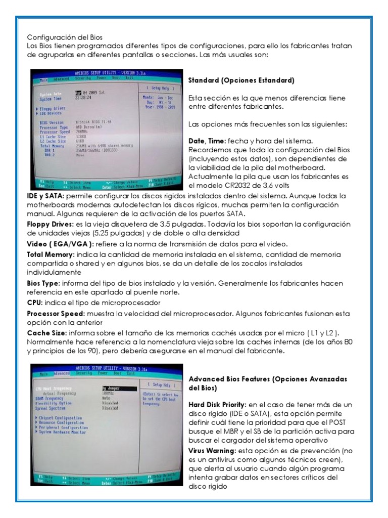 Configuración del BIOS: Una guía detallada de las opciones estándar y ...