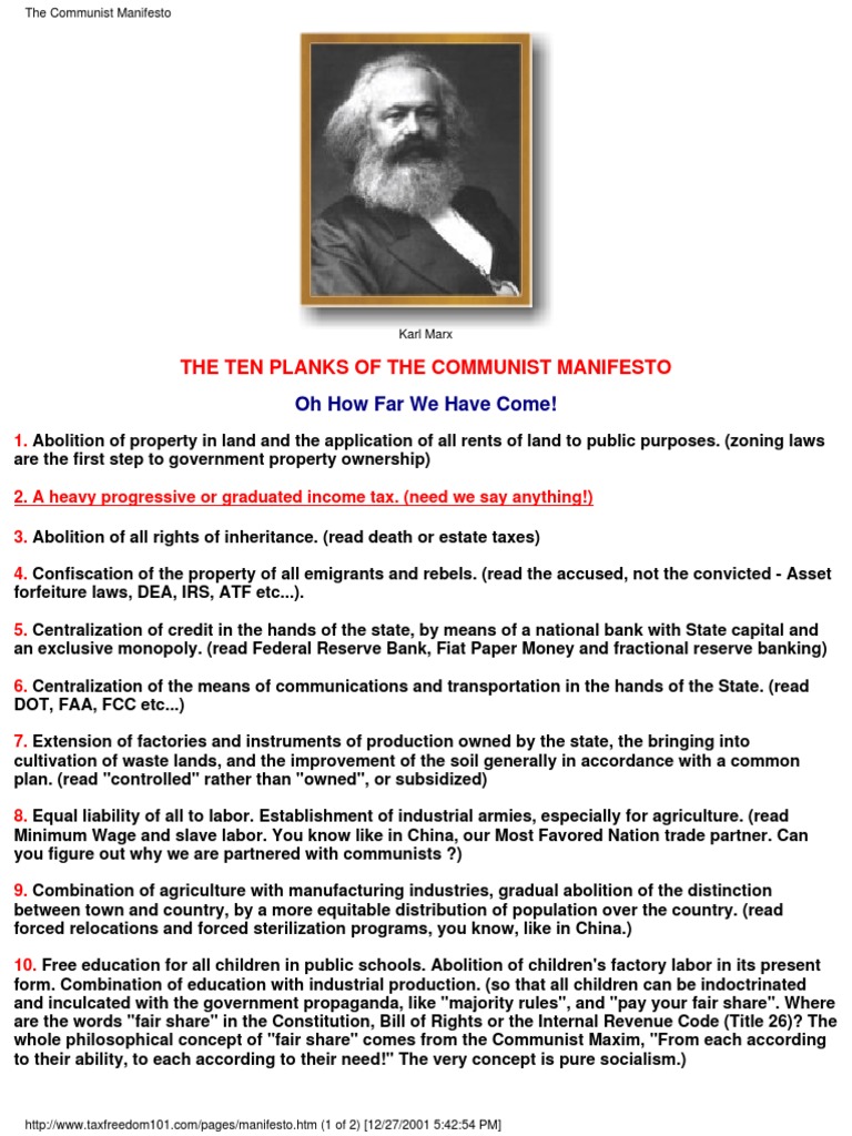 10 Planks Communist Manifesto | Download Free PDF | Property | The ...