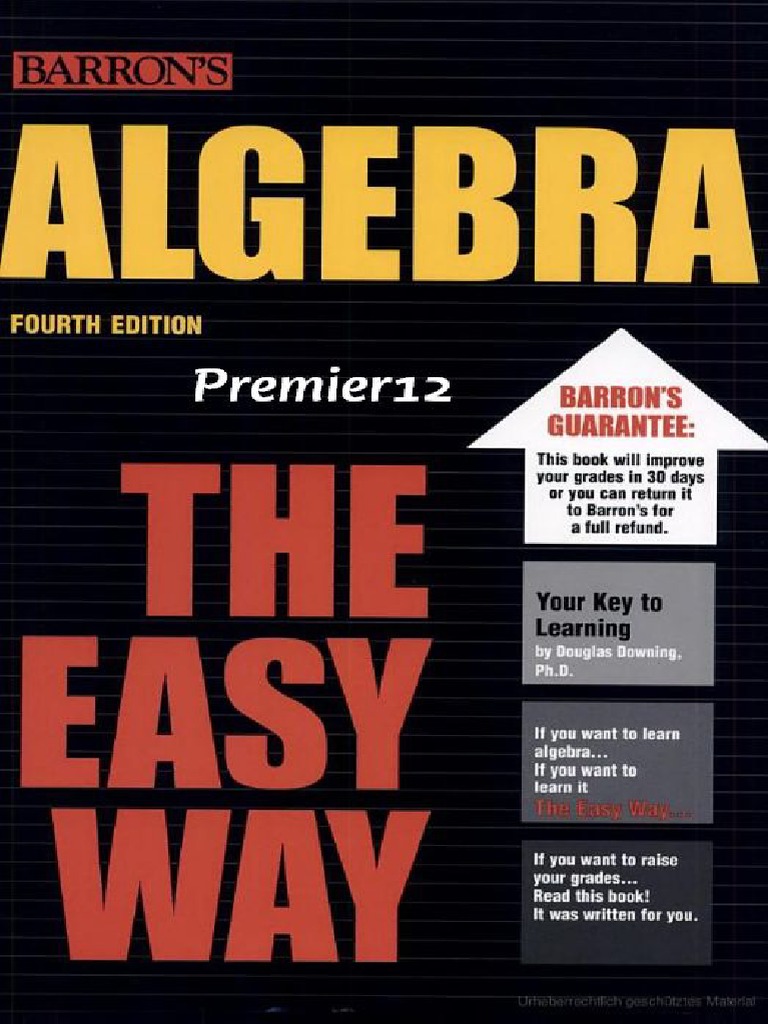 Algebra, The Easy Way | PDF