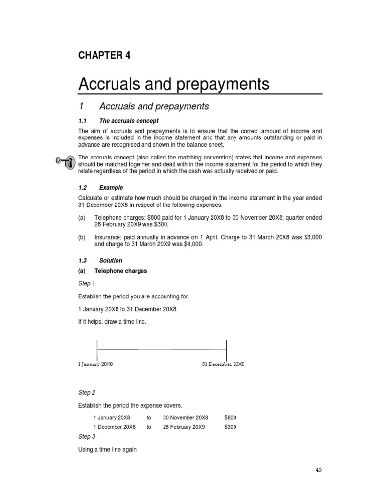Chapter 4 Accruals and Prepayments | PDF | Debits And Credits | Accrual