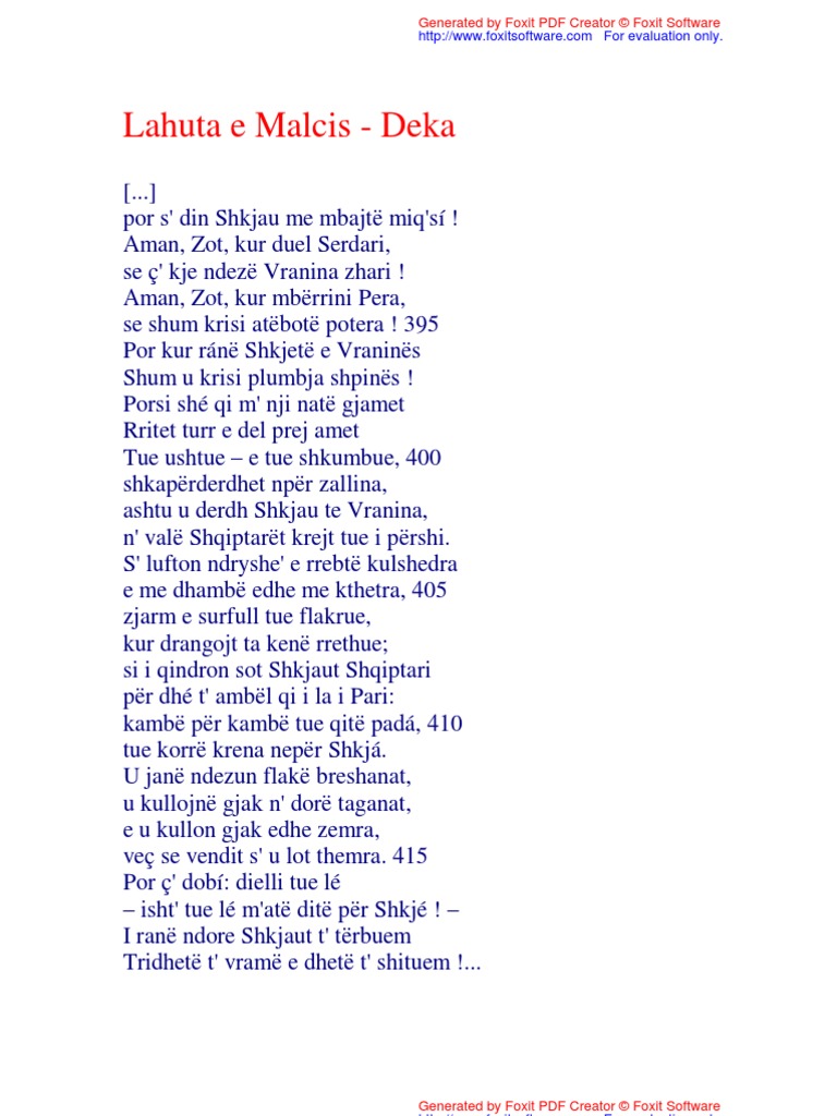 Lahuta e Malsis | PDF