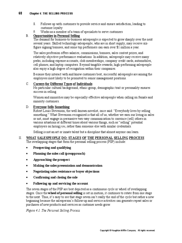 2 Personal Selling Process-Notes | PDF | Sales | Customer Relationship ...