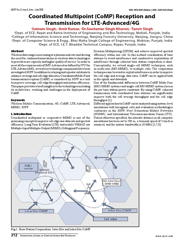 Coordinated Multipoint (CoMP) Reception Andtransmission For LTE ...