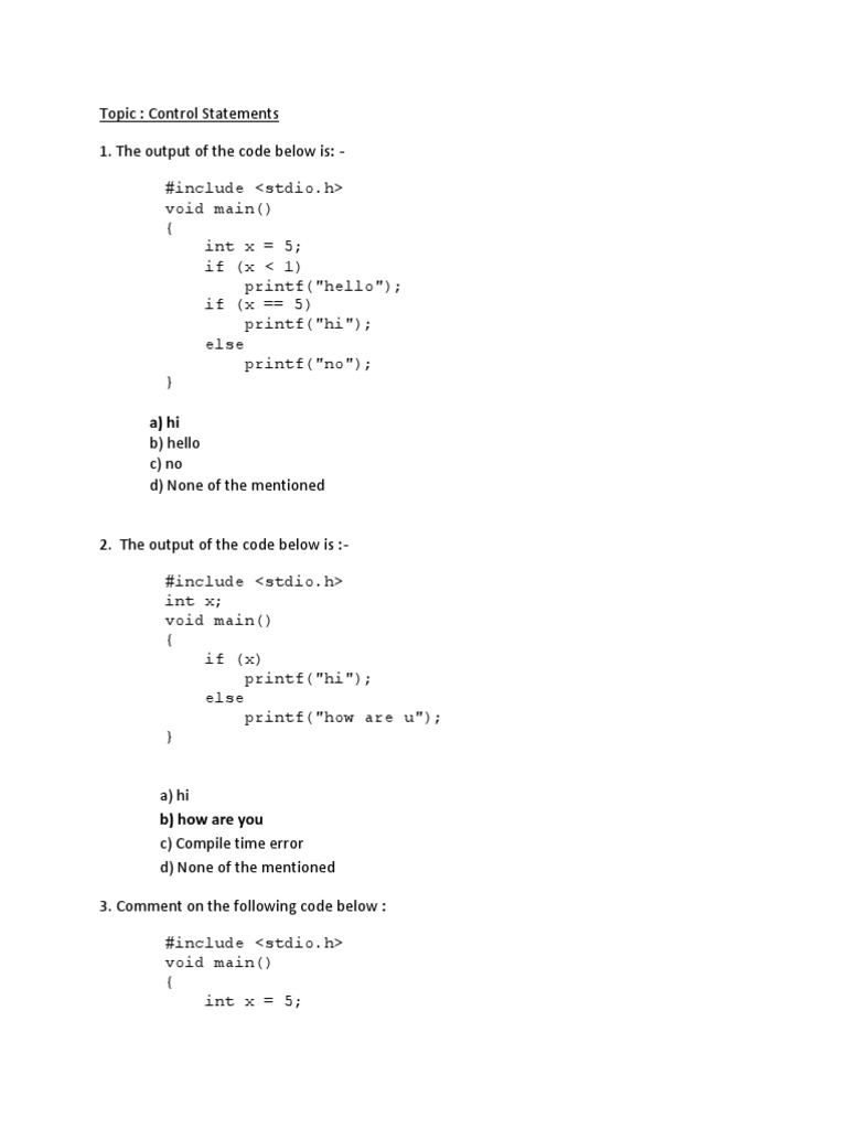 Control Flow in C.dox | PDF