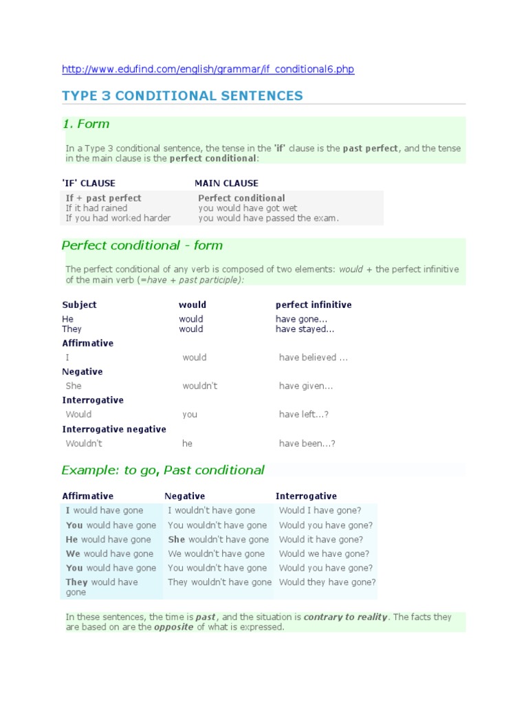 Type 3 Conditional Sentences | PDF | Verb | Linguistic Morphology