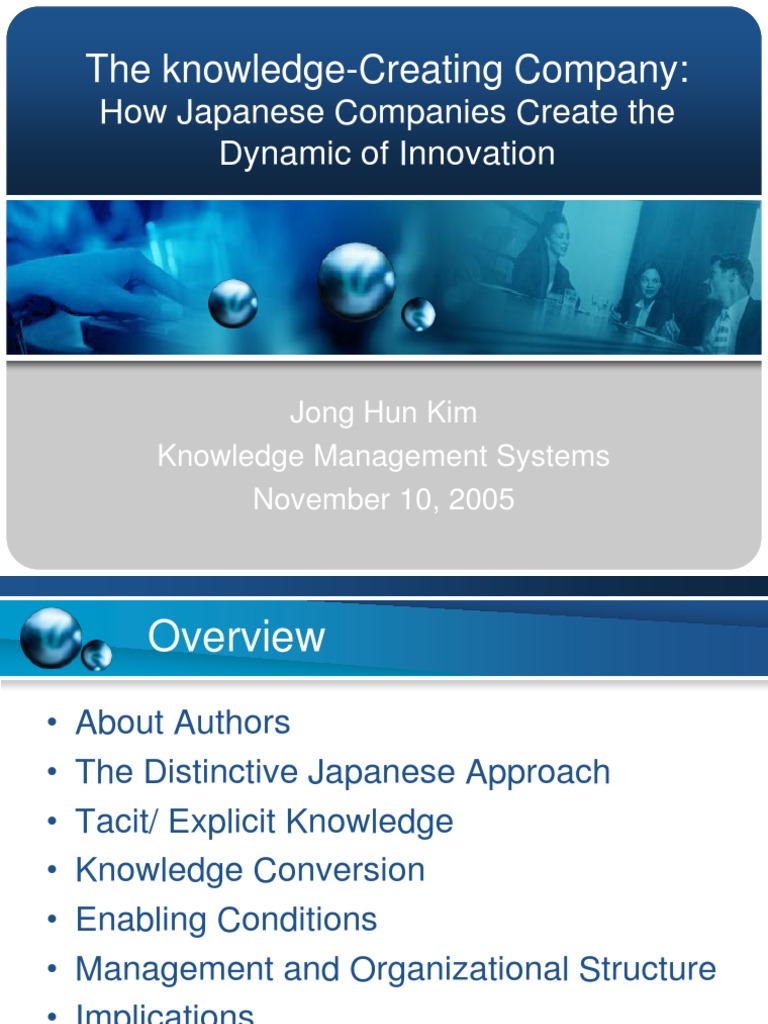 Kim Knowledge Creating Company | PDF | Tacit Knowledge | Cognitive Science