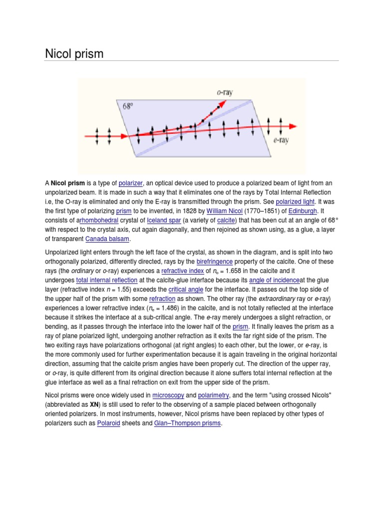 Nicol Prism | PDF | Natural Philosophy | Atomic