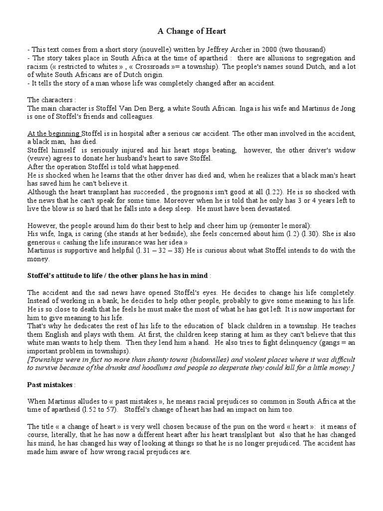 A Change of Heart | PDF | Apartheid | Nelson Mandela
