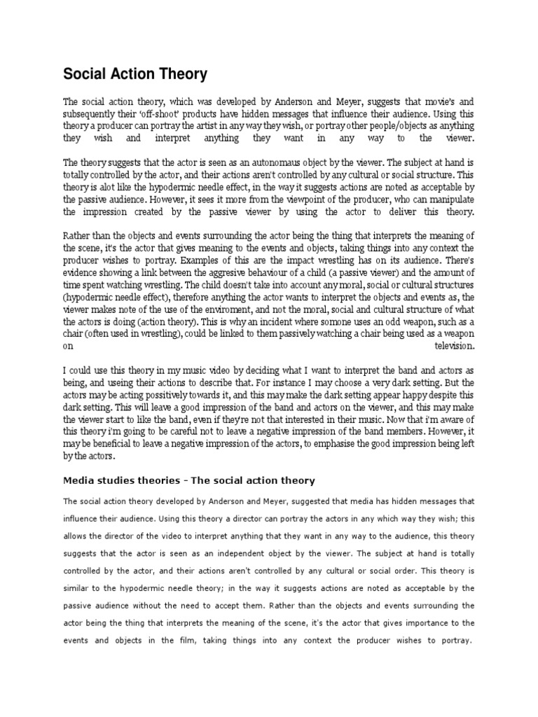 Social Action Theory | PDF | Mass Media | Journalism