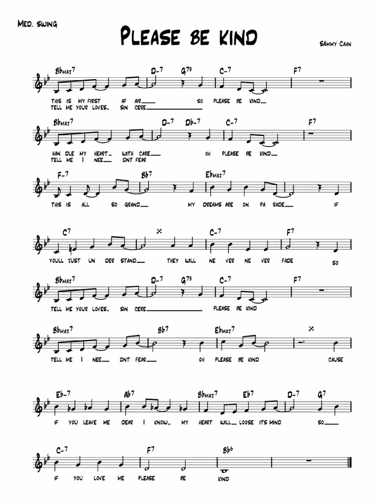 Please Be Kind Lead Sheet | PDF
