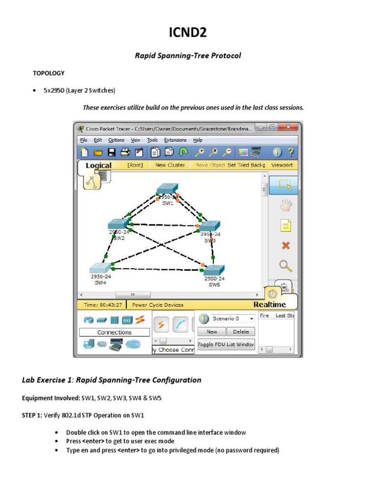 Icnd2 Course Labs RSTP Labs | PDF | Command Line Interface | Computer Architecture