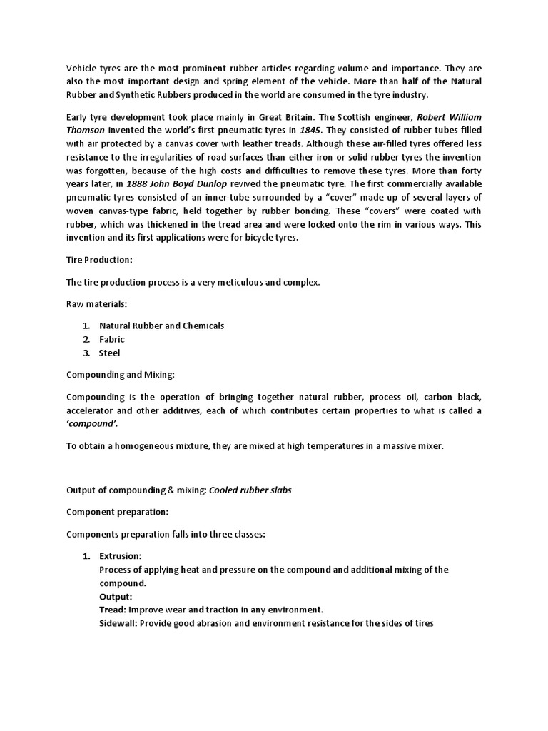 The Intricate Process Of Tire Production From Raw Materials To