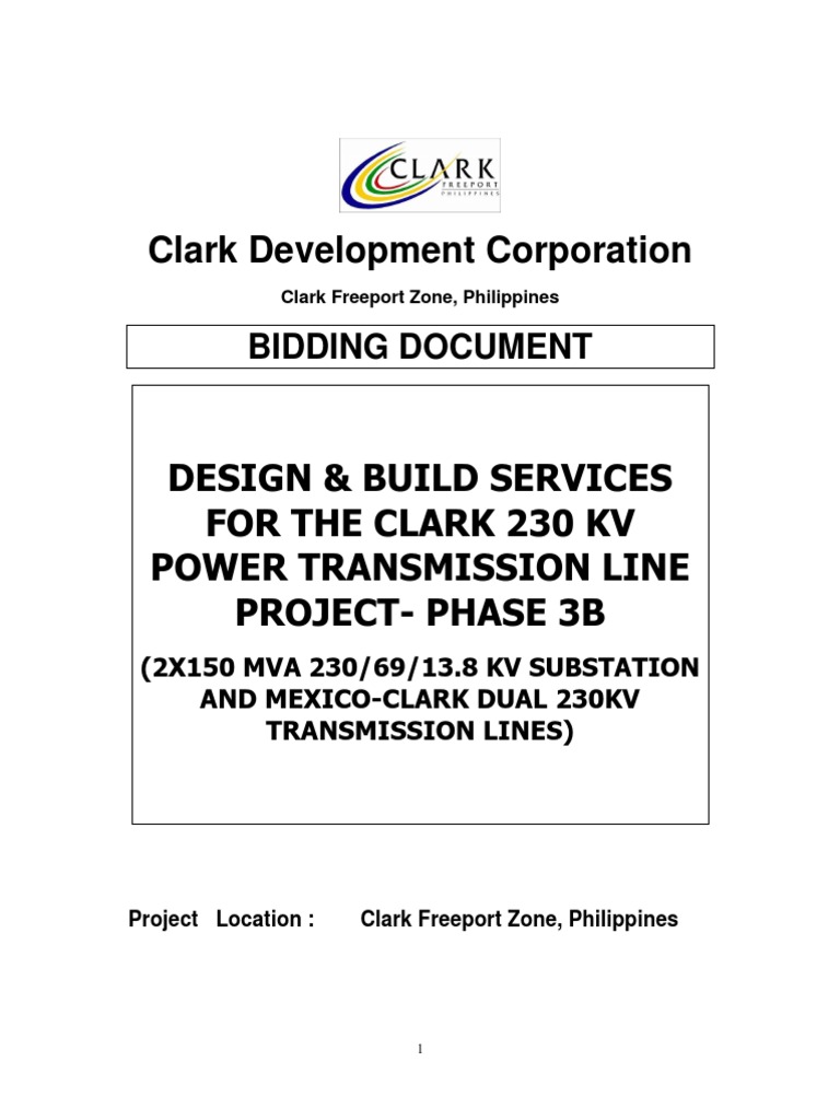 Clark Development Corporation BD-Power Transmission Line - Phase 3B ...