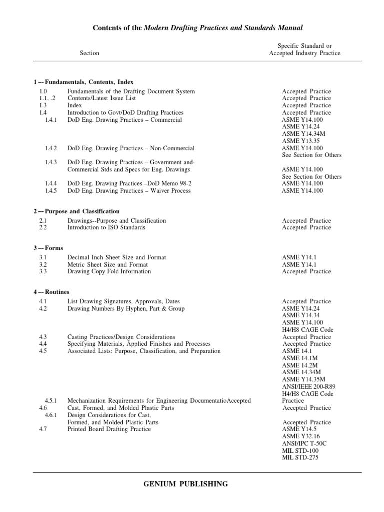 Modern Drafting Standards Manual Sections | PDF | Engineering | Science ...