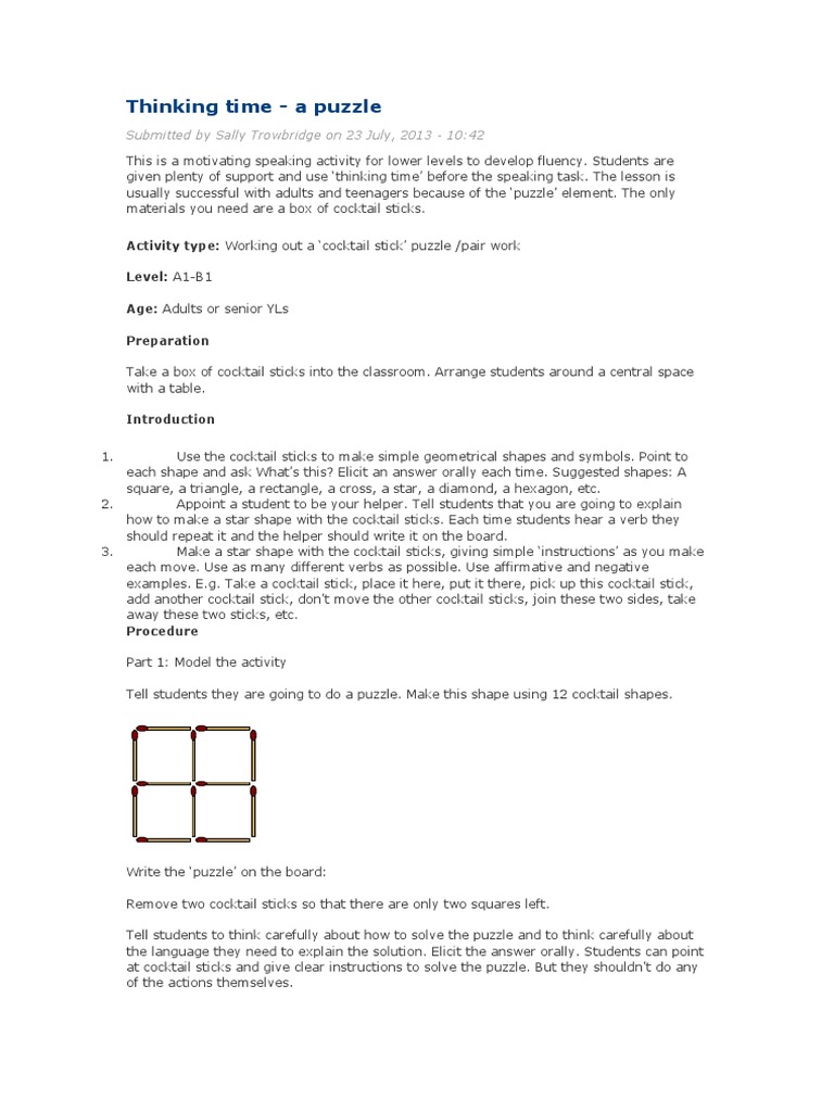 Thinking Time | PDF | Shape | Learning