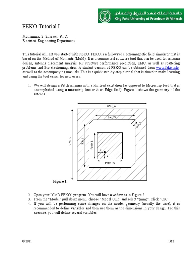 FEKO Tutorial I | PDF | Computational Electromagnetics | Antenna (Radio)