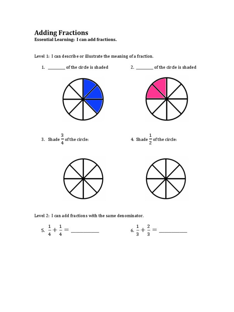 Adding Fractions: A Step-by-Step Guide | PDF