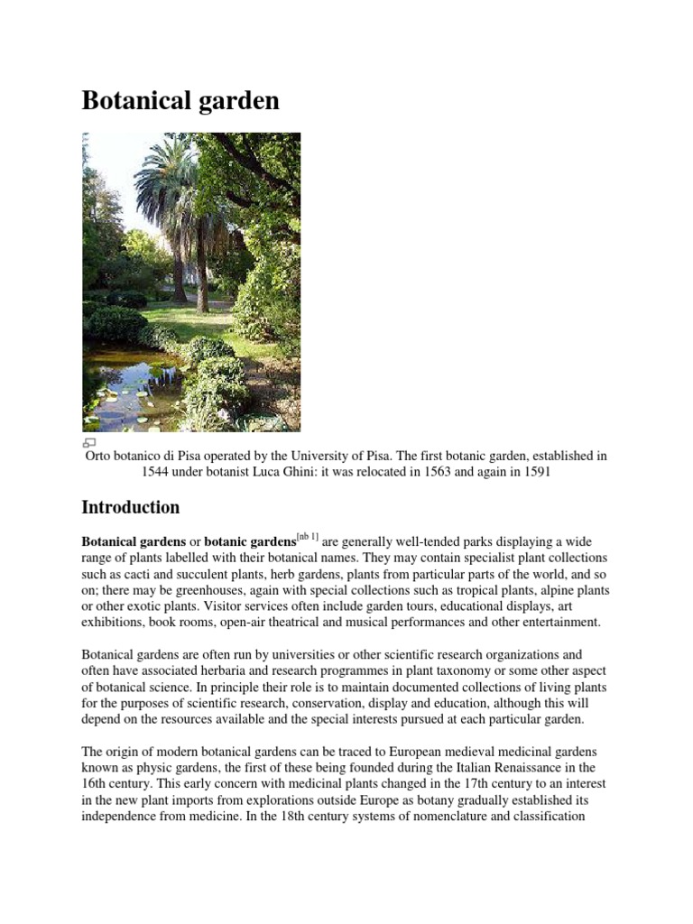 Botanical Garden | PDF | Environmental Design | Landscape