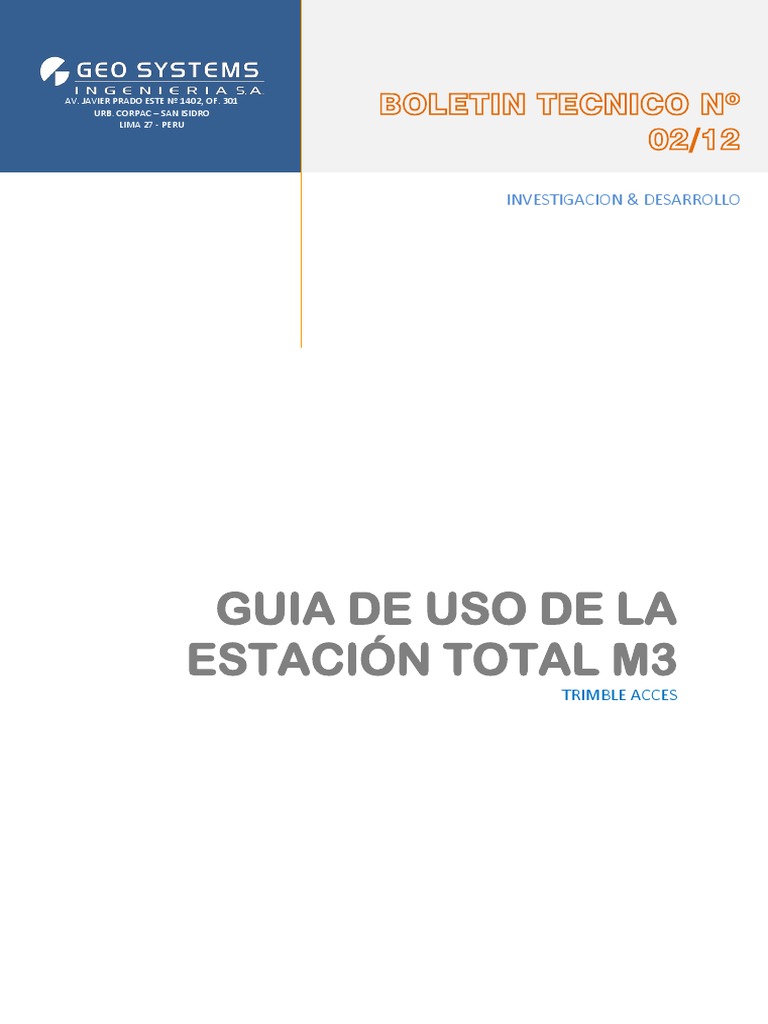 Manual m3 Con Trimble Access | PDF