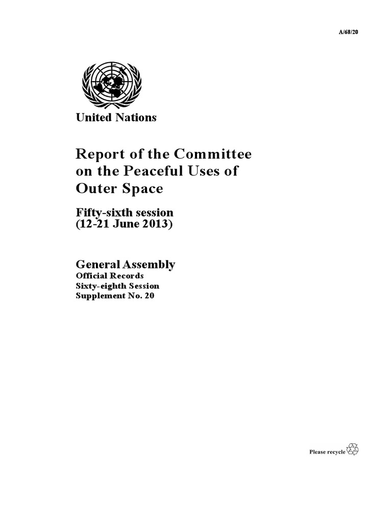 UN Report of Outer Space Use | PDF | Science | Technology (General)