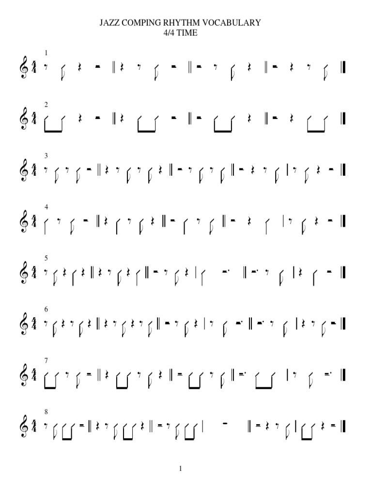 Comping Rhythms 44 | PDF