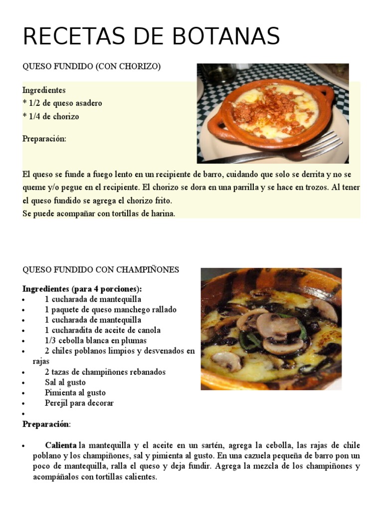 Recetas de Botanas | PDF | Cilantro | Salsa