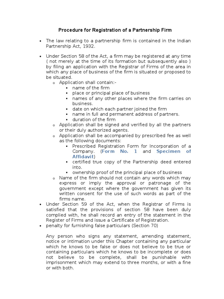 Partnership Firm Registration Procedure | PDF | Partnership | Law Of Agency