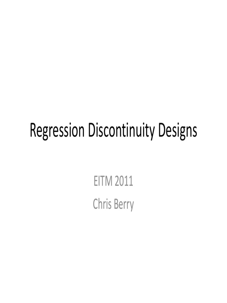 Regression Discontinuity | PDF | Experiment | Regression Analysis