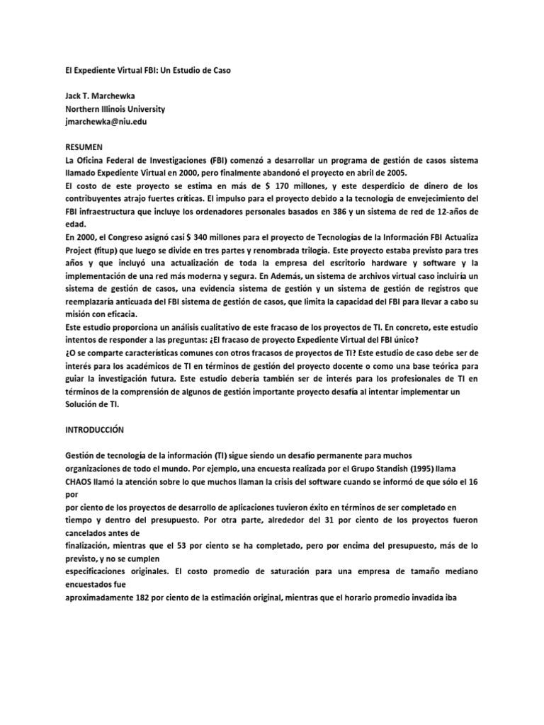 El Expediente Virtual FBI | PDF | Caso de estudio | Software