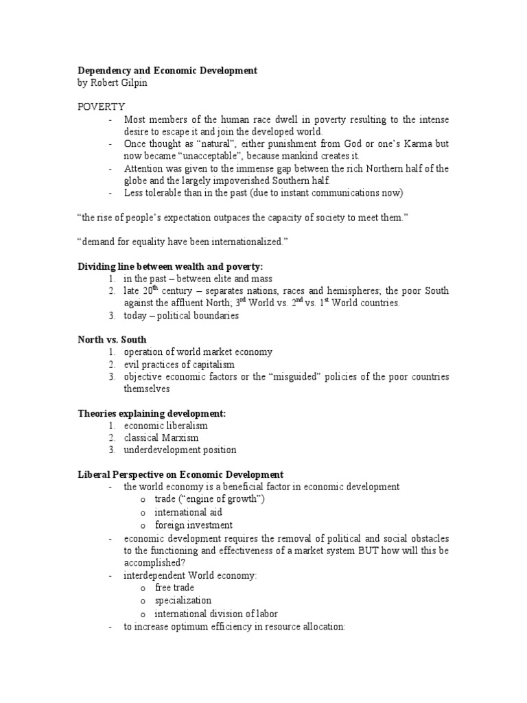 Dependency and Economic Development | PDF | Capitalism | Economic ...