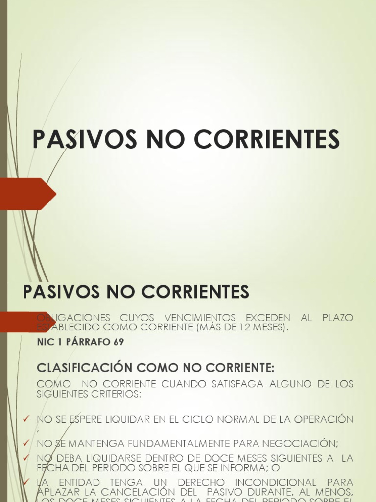 Pasivo No Corriente