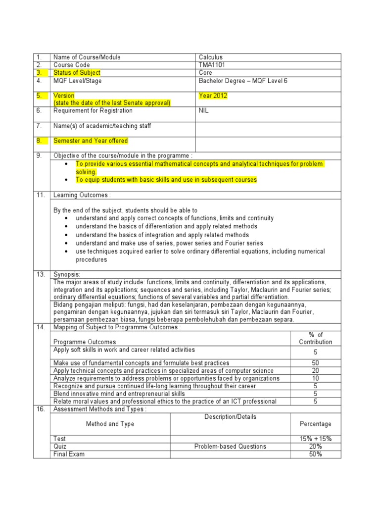 Tma 1101 | PDF | Integral | Derivative